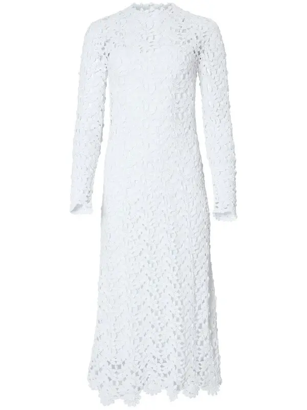 knee length dresses for ladies White Crochet Midi Dress – EKLA BOUTIQUE