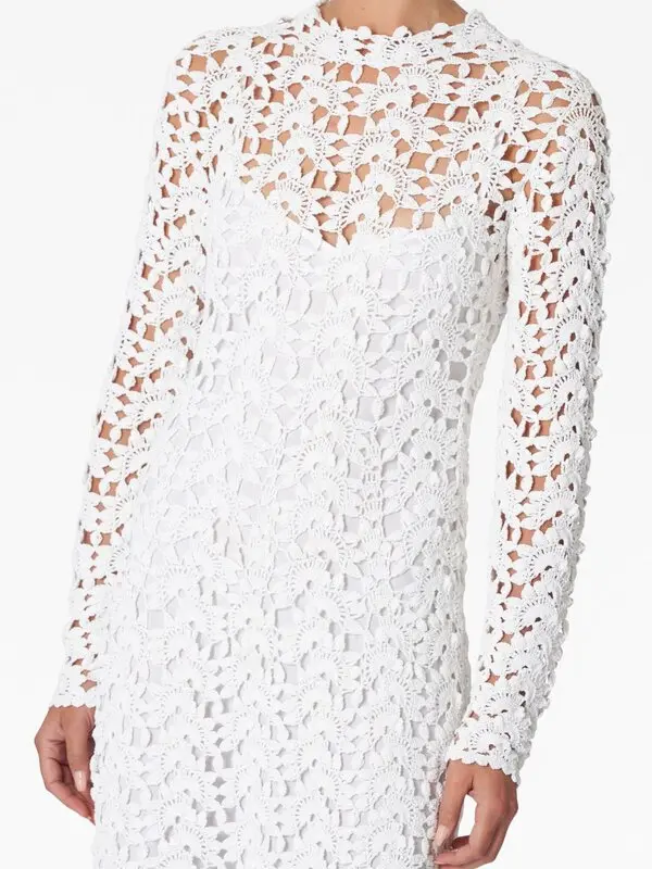 chinese dress ladies Miss Circle Pamina Beige Crochet Long Sleeve Midi Flare Mermaid Dress S main image 1