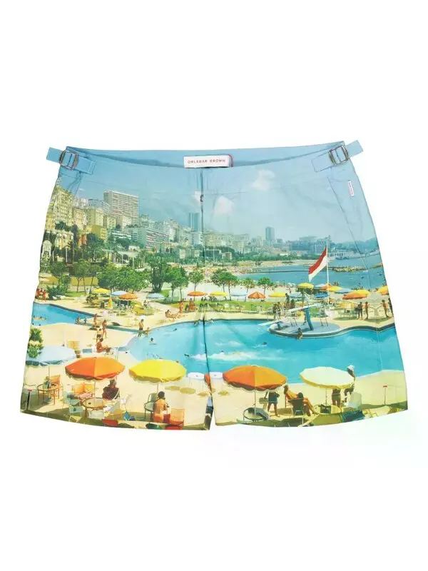 Orlebar Brown Bulldog Monte Carlo-print Swim Shorts - Blue