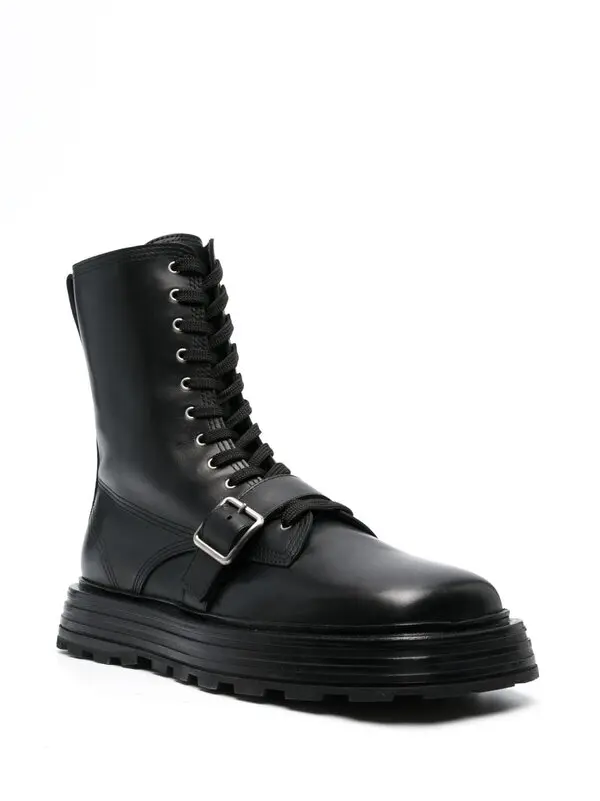 JIL SANDER Lace-up Leather Ankle Boots