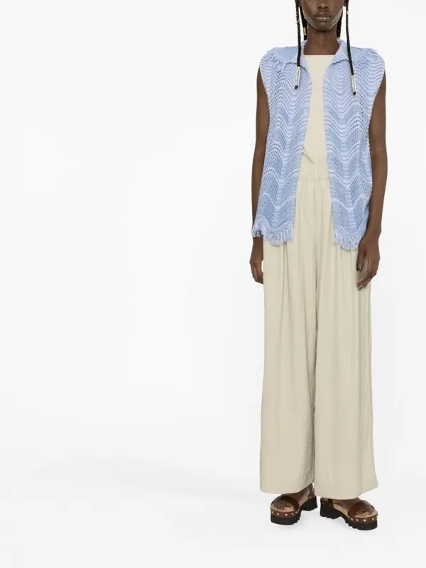 GENNY Fringe-detail Knitted Vest