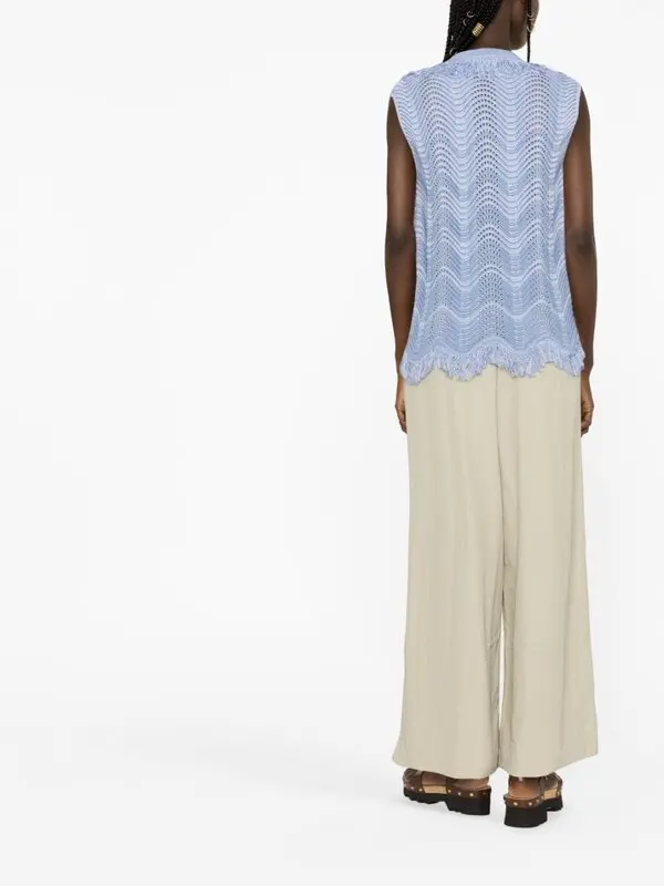 GENNY Fringe-detail Knitted Vest