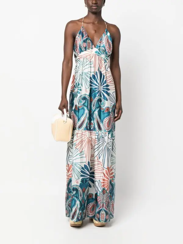 Ba&sh Floral-print Tiered-skirt Dress