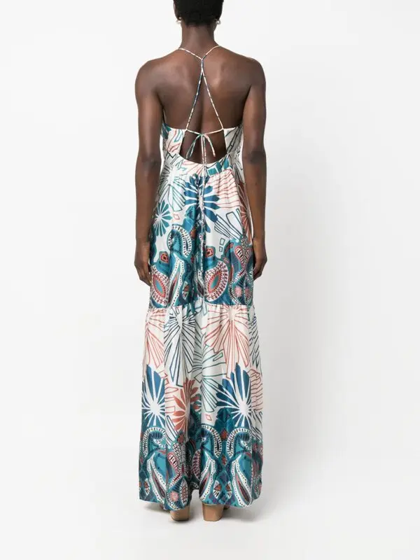 Ba&sh Floral-print Tiered-skirt Dress