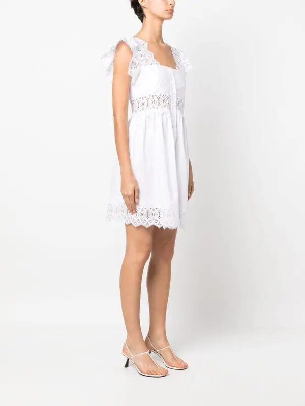 Alberta Ferretti Square-neck Fluted Midi Dress