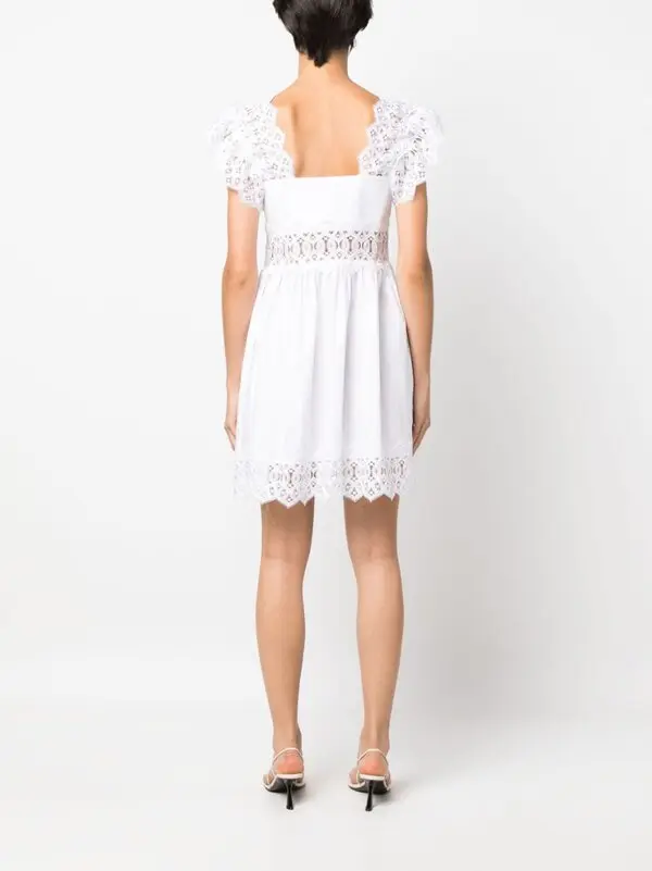 Alberta Ferretti Square-neck Fluted Midi Dress