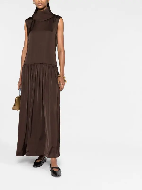 Jil Sander Drop-Waist Jersey Dress In Brown - 40% Off | Editorialist