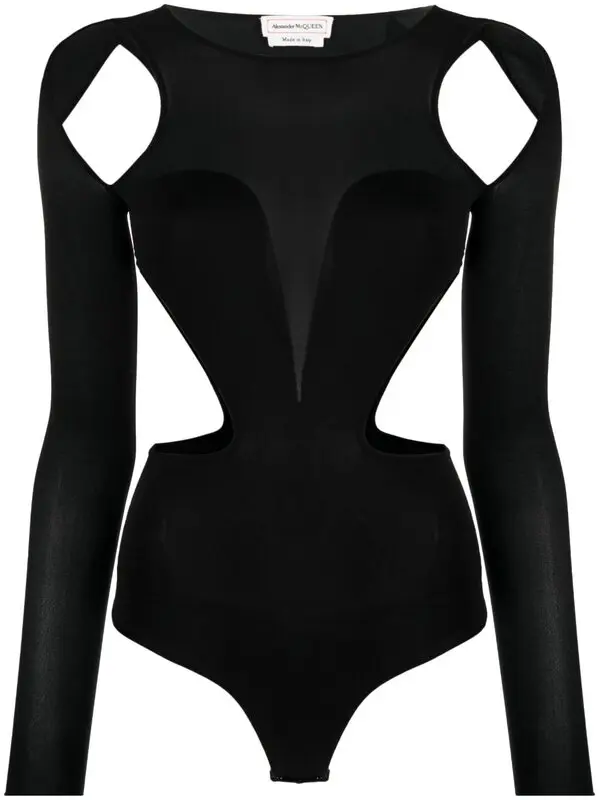 Alexander McQueen Slashed Corset Cut-out Bodysuit