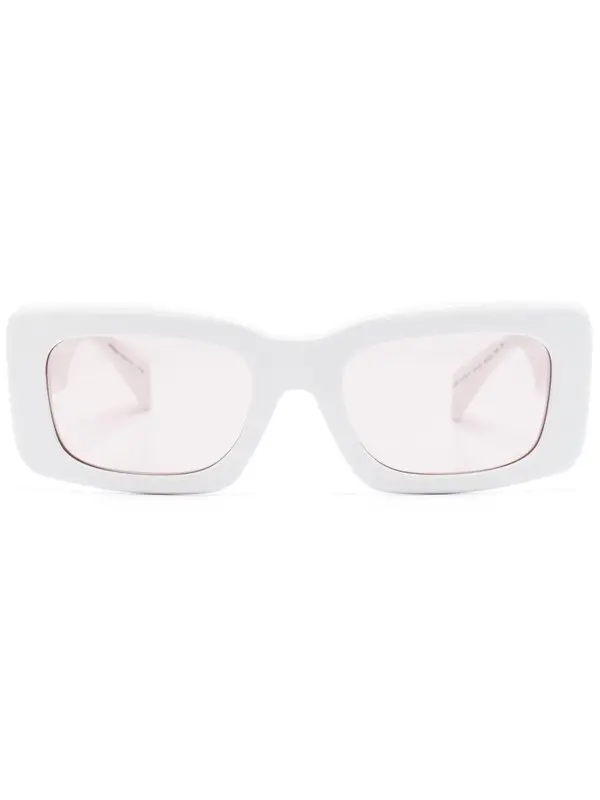 Versace Greca-motif Rectangle Sunglasses - White