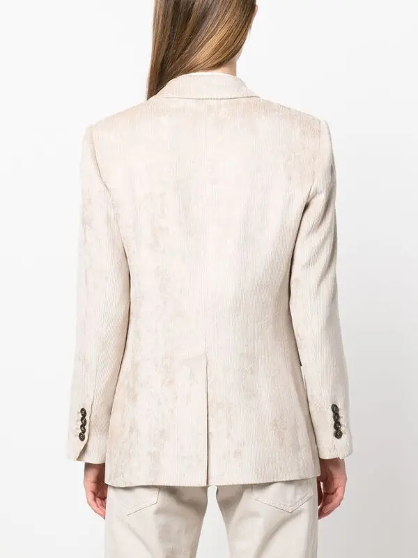 Brunello Cucinelli Double-breasted Corduroy Blazer - Neutrals