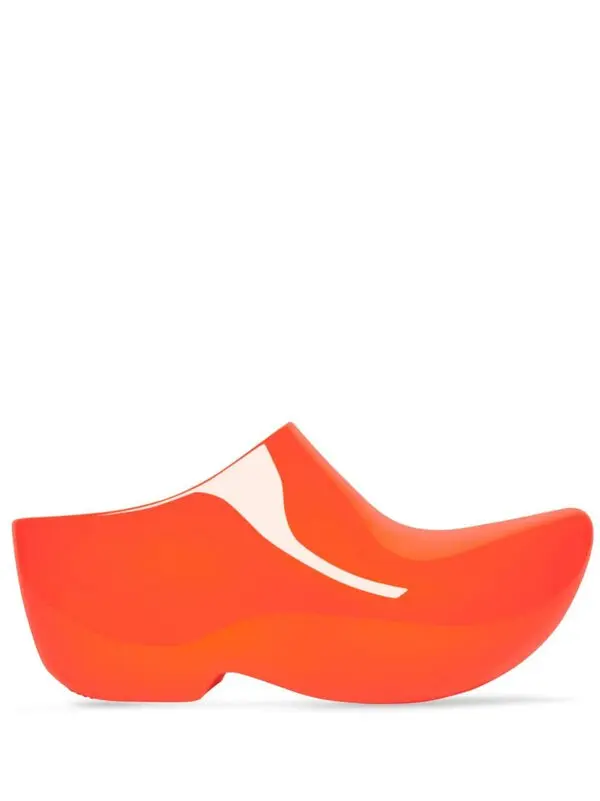 Balenciaga Technoclog Platform Mules In Orange - 40% Off