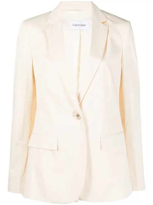 Calvin Klein Single-breasted Long-sleeve Blazer - Neutrals