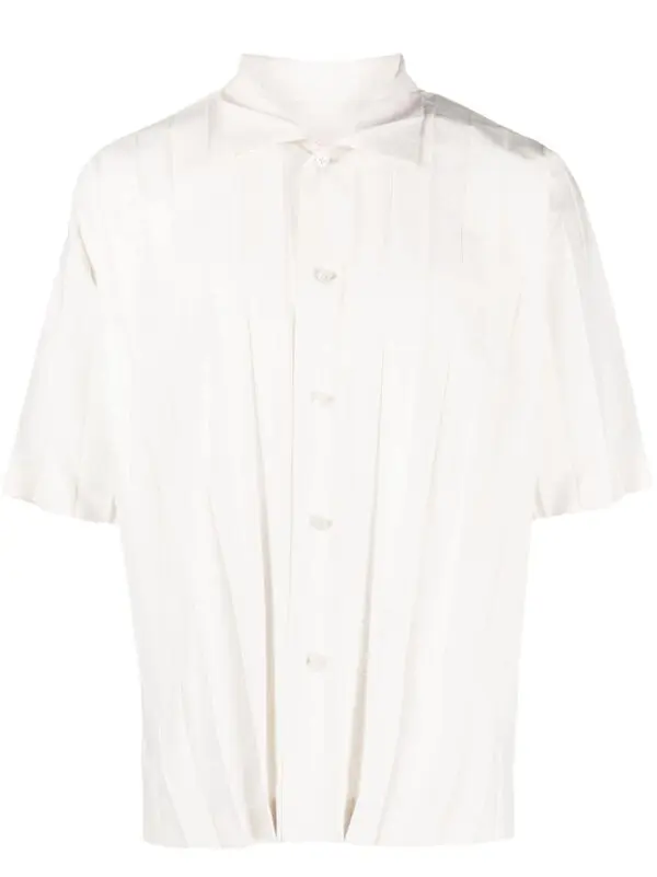 Issey Miyake Edge Short-Sleeve Shirt - Neutrals | Editorialist