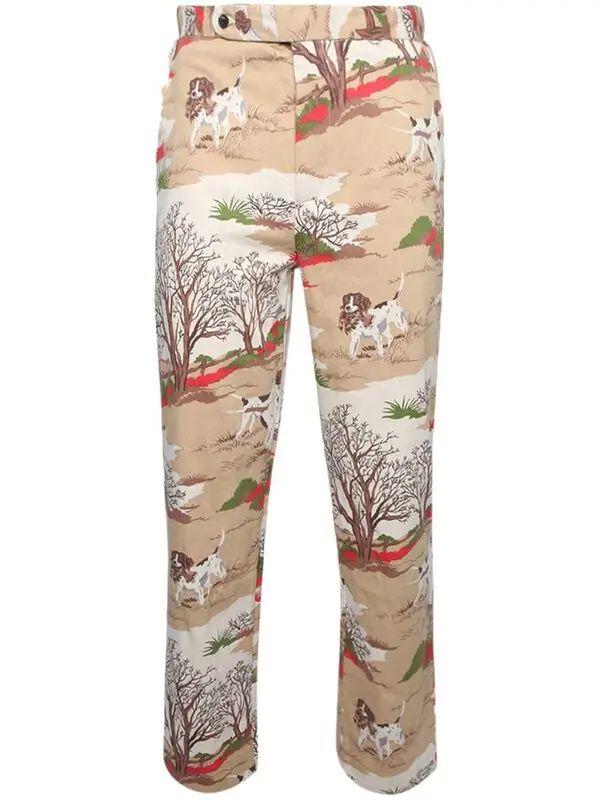 BODE Pointing Dog" Print Cotton Trousers