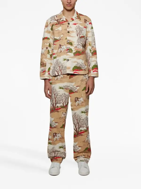 BODE Pointing Dog" Print Cotton Trousers