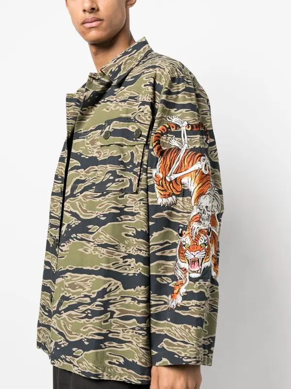 Wacko Maria Tiger Caouflage-Pattern Shirt Jacket In Green - 66