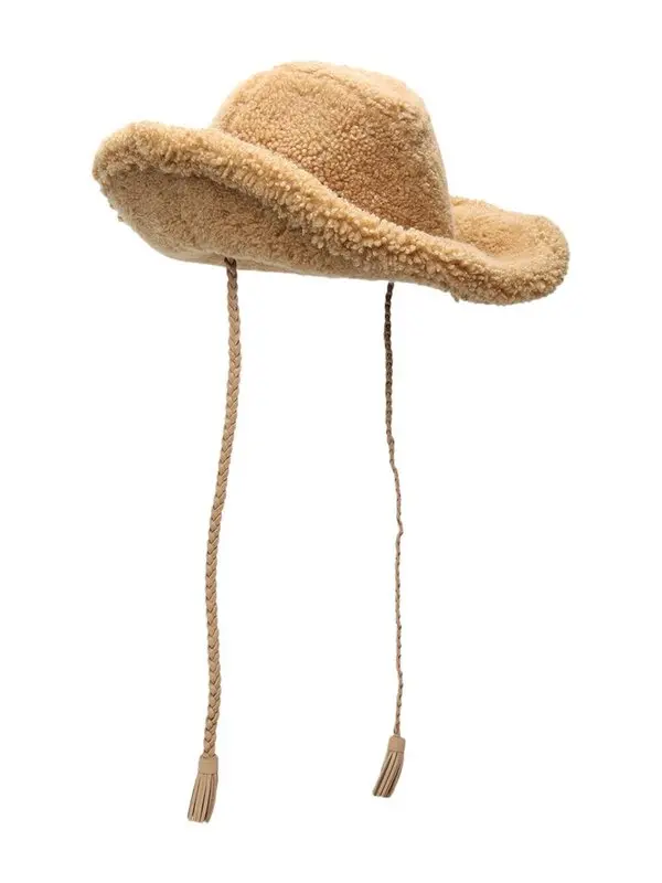 帽子 Bally Shearling Hat Camel Bally Shearling Cowboy Hat In Neutrals - 25% Off | Editorialist