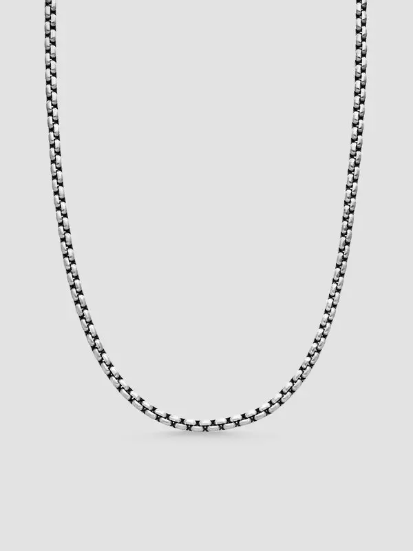 David Yurman Box Chain Necklace With Grey Titanium