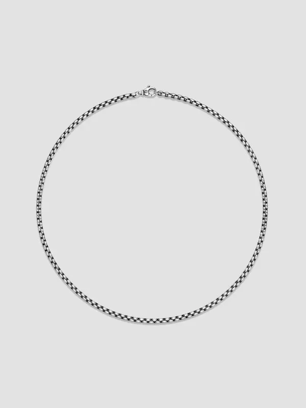 David Yurman Box Chain Necklace With Grey Titanium