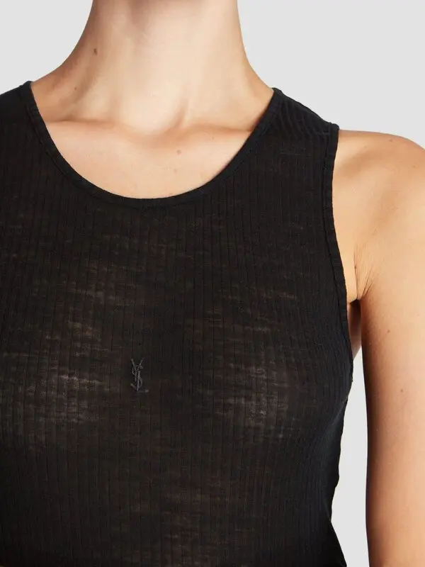 Saint Laurent Cassandre Tank Top - Black