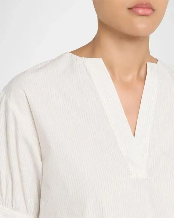 FRAME Striped V-neck Top