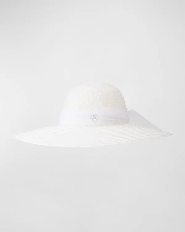 MAISON MICHEL Blanche Bridal Wide Brim Hat