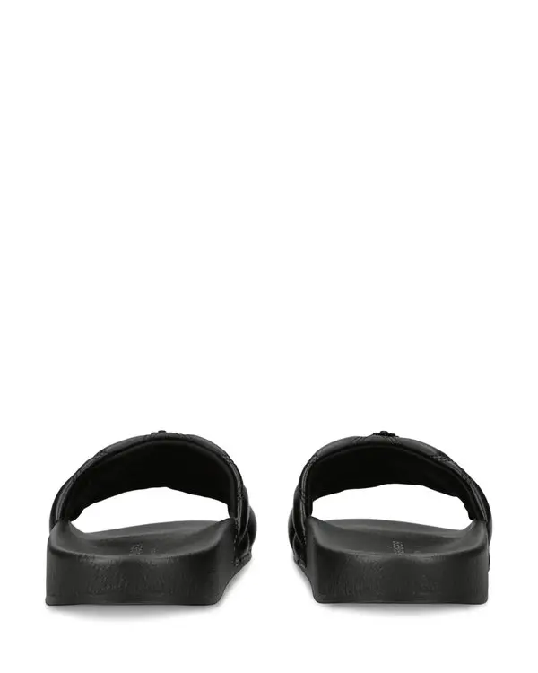 Kurt Geiger Meena Eagle Drench Quilted Slide Sandals - Black