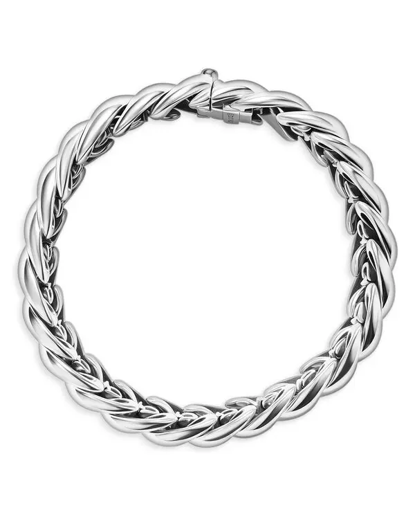 David Yurman Sterling Sculpted Cable Link Bracelet - Silver