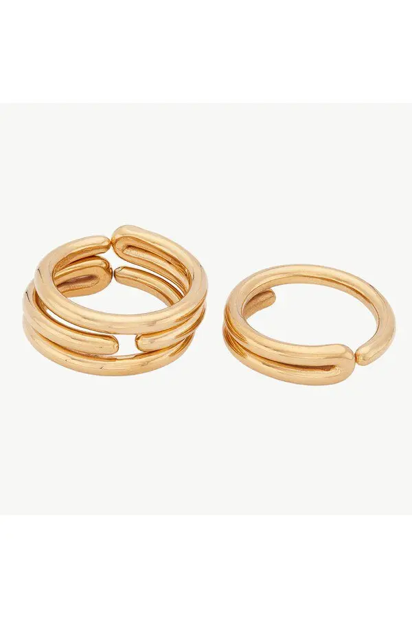 SOKO Waya Plated Ring Stack - Gold