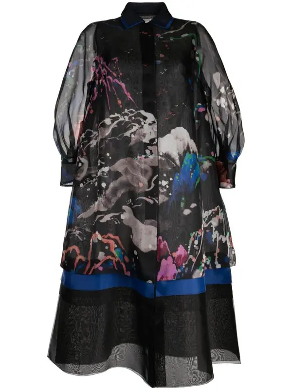 Shiatzy Chen Printed Silk Coat