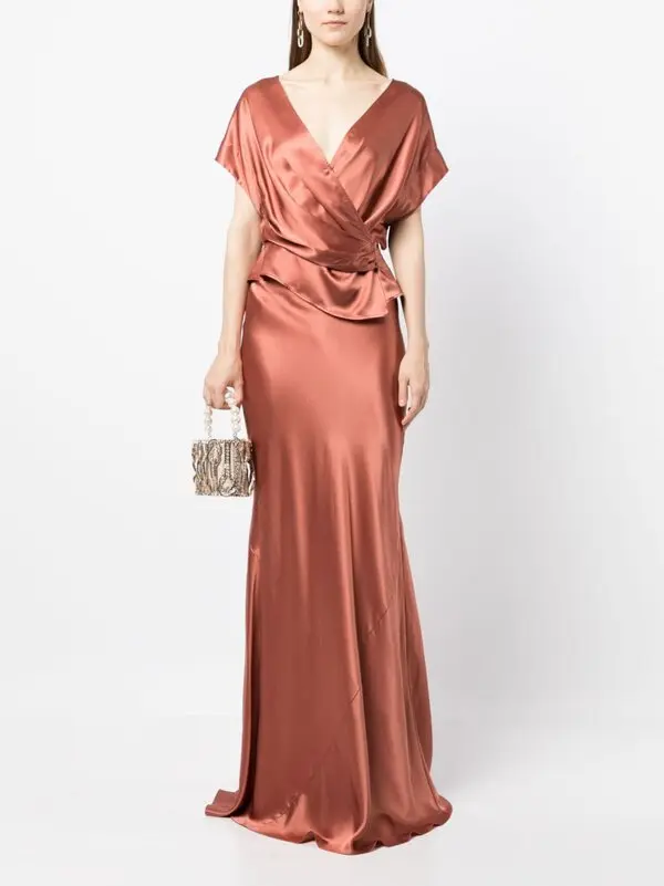 Michelle Mason Bias Maxi Skirt - Brown