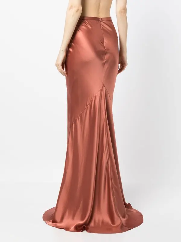 Michelle Mason Bias Maxi Skirt - Brown