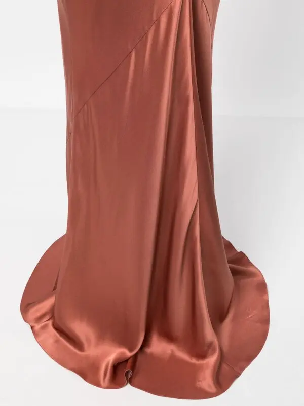 Michelle Mason Bias Maxi Skirt - Brown