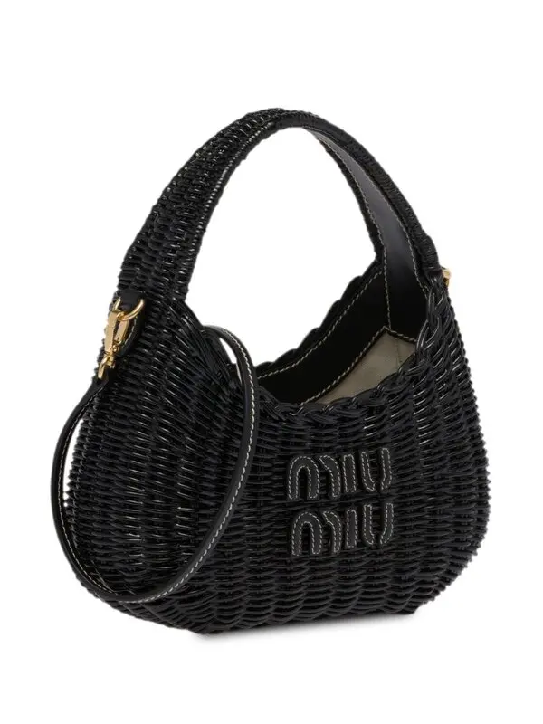 Miu Miu Mini Wander Wicker Shoulder Bag