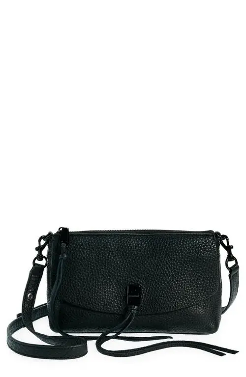 Rebecca Minkoff Darren Top Zip Leather Crossbody Bag - Black