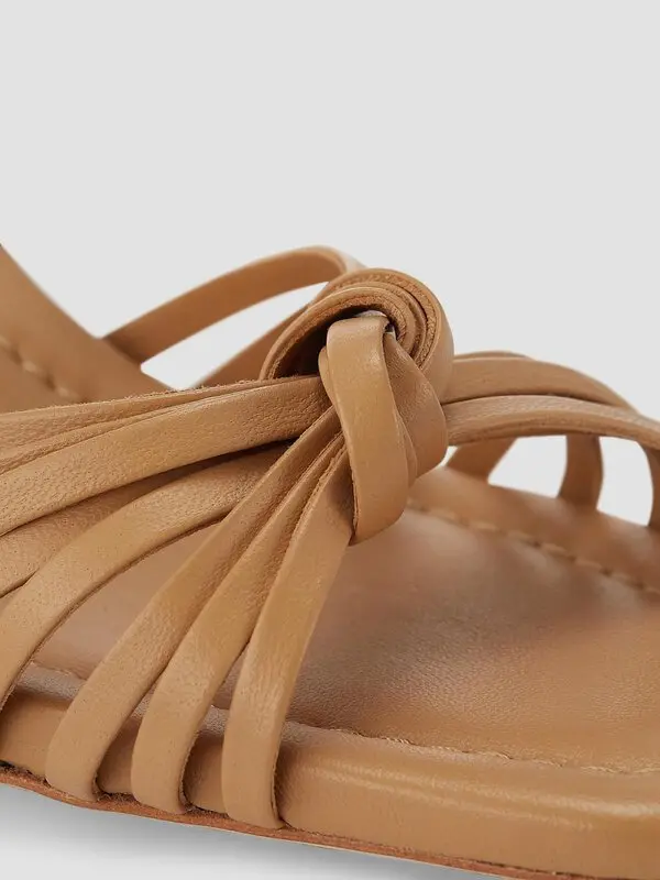 LOEFFLER RANDALL Olivia 55mm Leather Knot Sandals - Dune