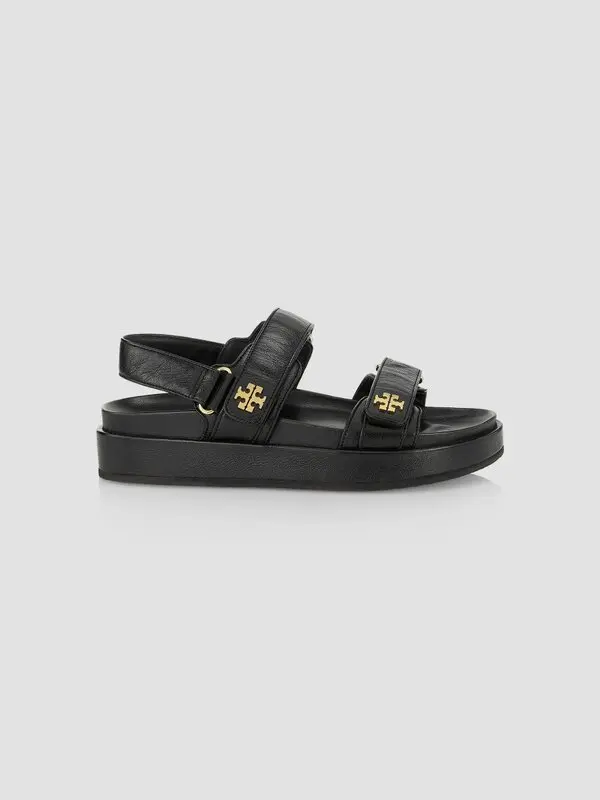 Tory Burch Kira Sport Leather Sandals - Black