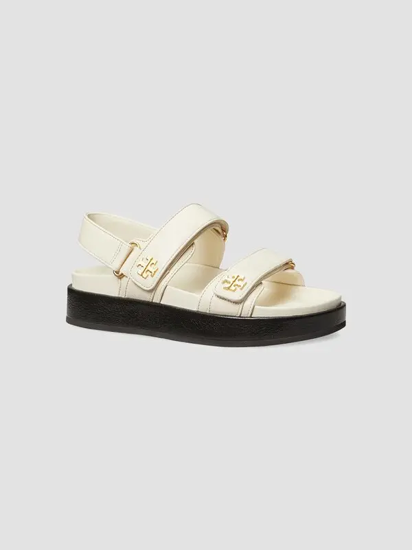 Tory Burch Kira Sport Leather Sandals - Ivory