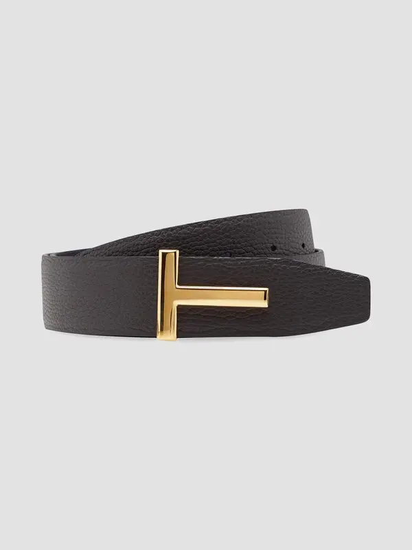 TOM FORD T Buckle Reversible Belt - Brown Black