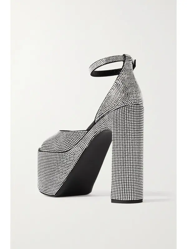 Balenciaga Camden Crystal-embellished Leather Platform Sandals