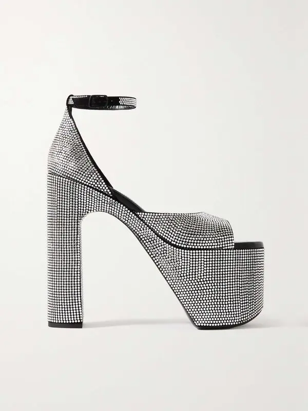 Balenciaga Camden Crystal-embellished Leather Platform Sandals