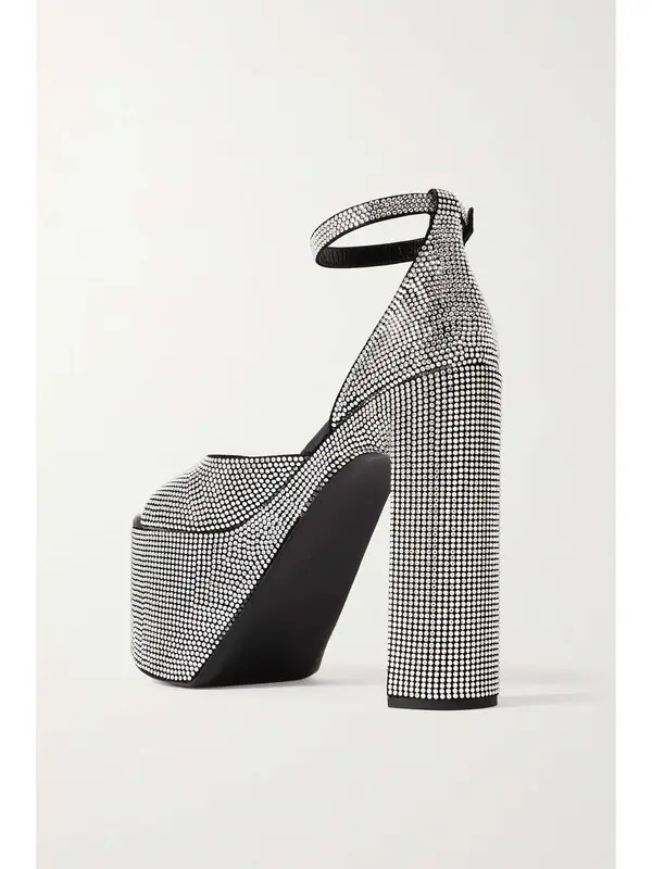 Balenciaga Camden Crystal-embellished Leather Platform Sandals