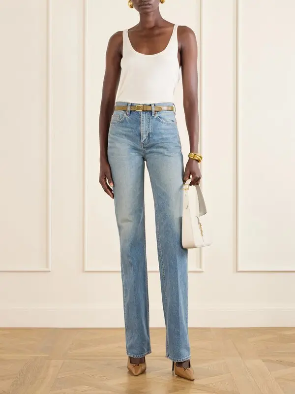 Saint Laurent Le 5 À 7 Leather Shoulder Bag - Neutrals