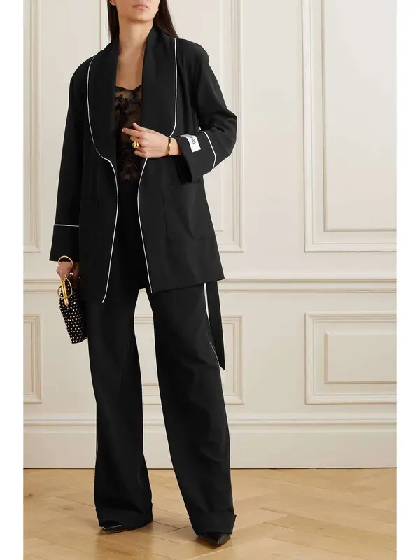 Dolce & Gabbana Belted Stretch-wool Jacket