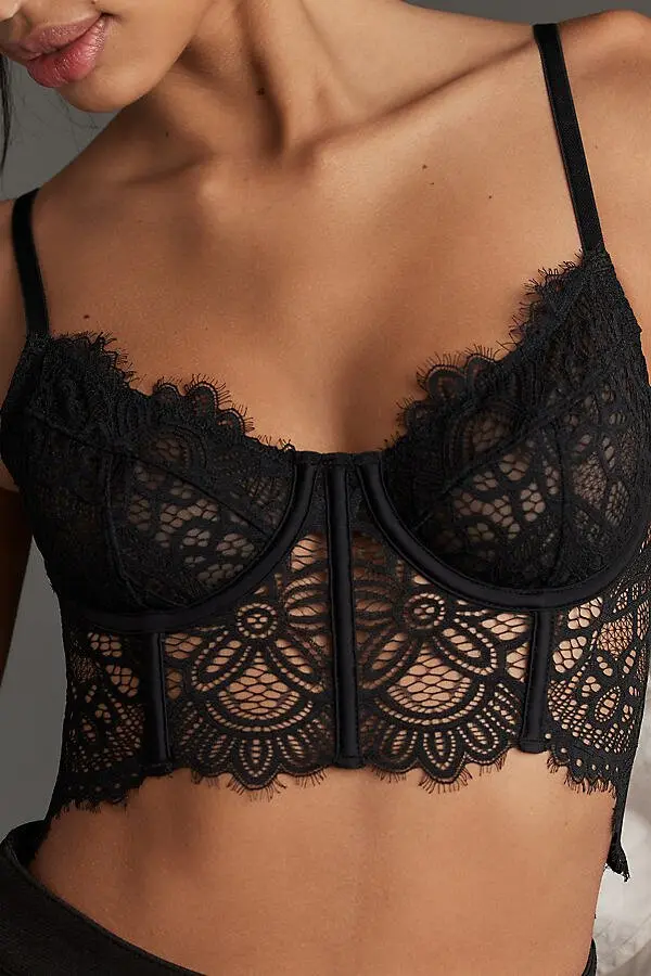 Anthropologie The Giselle Lace Bustier - Black