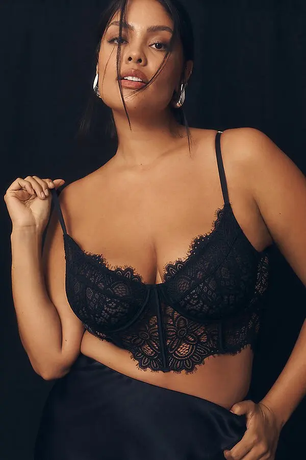 LYREBIRD Giselle Lace Bustier - Black