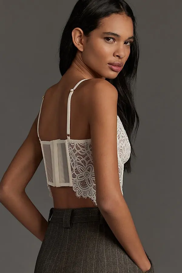 LYREBIRD Giselle Lace Bustier - White
