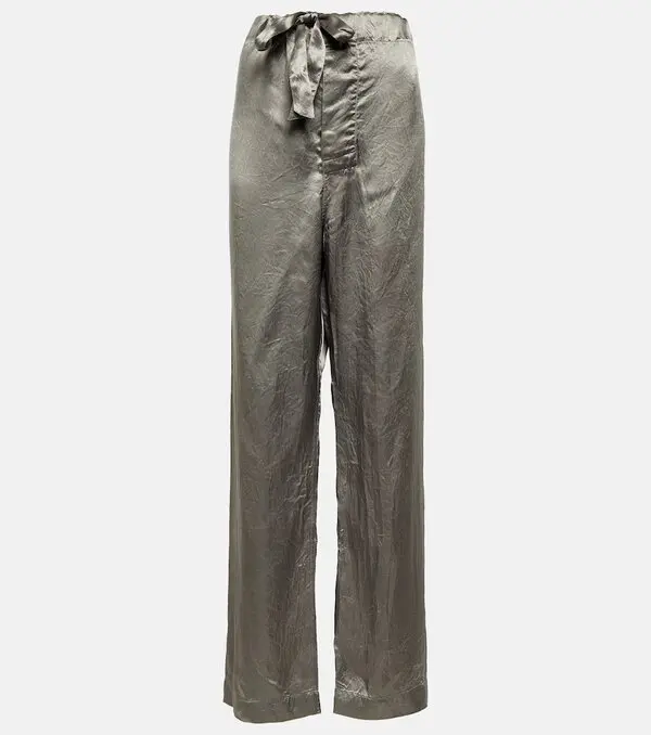 MAISON MARGIELA Satin Pajama Bottoms - Neutrals