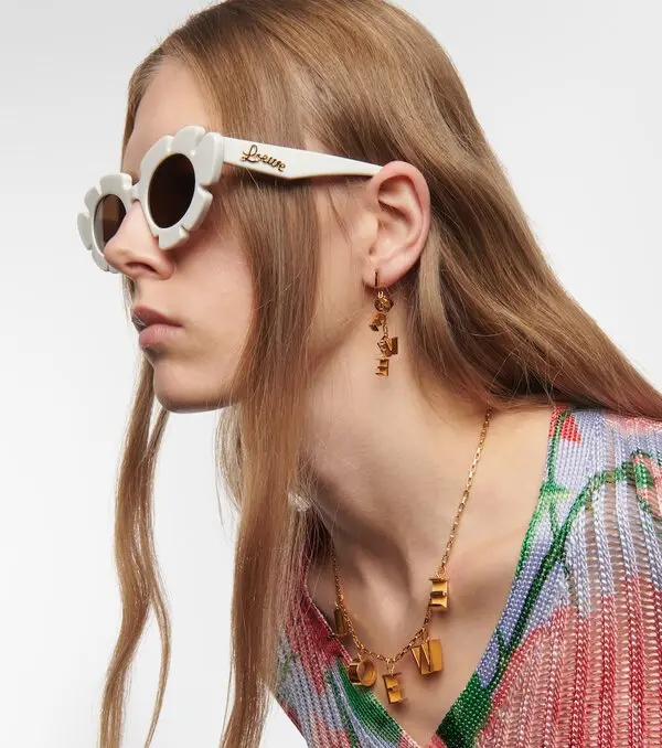 Loewe Flower Cat-eye Sunglasses - White