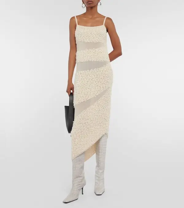 DION LEE Paneled Linen-blend Gown